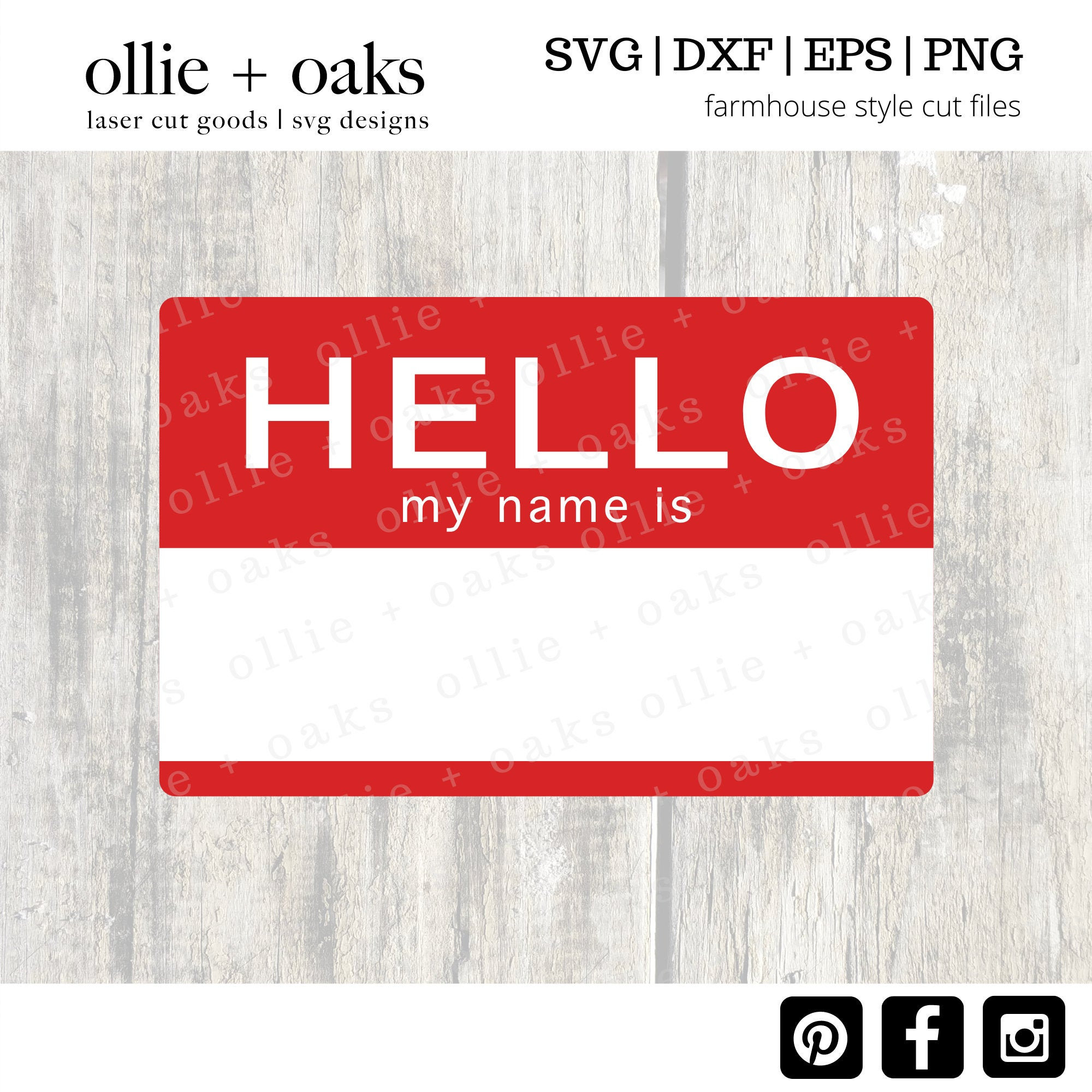 Hello My Name is SVG Hello SVG Playful SVG Name Tag Svg - Etsy