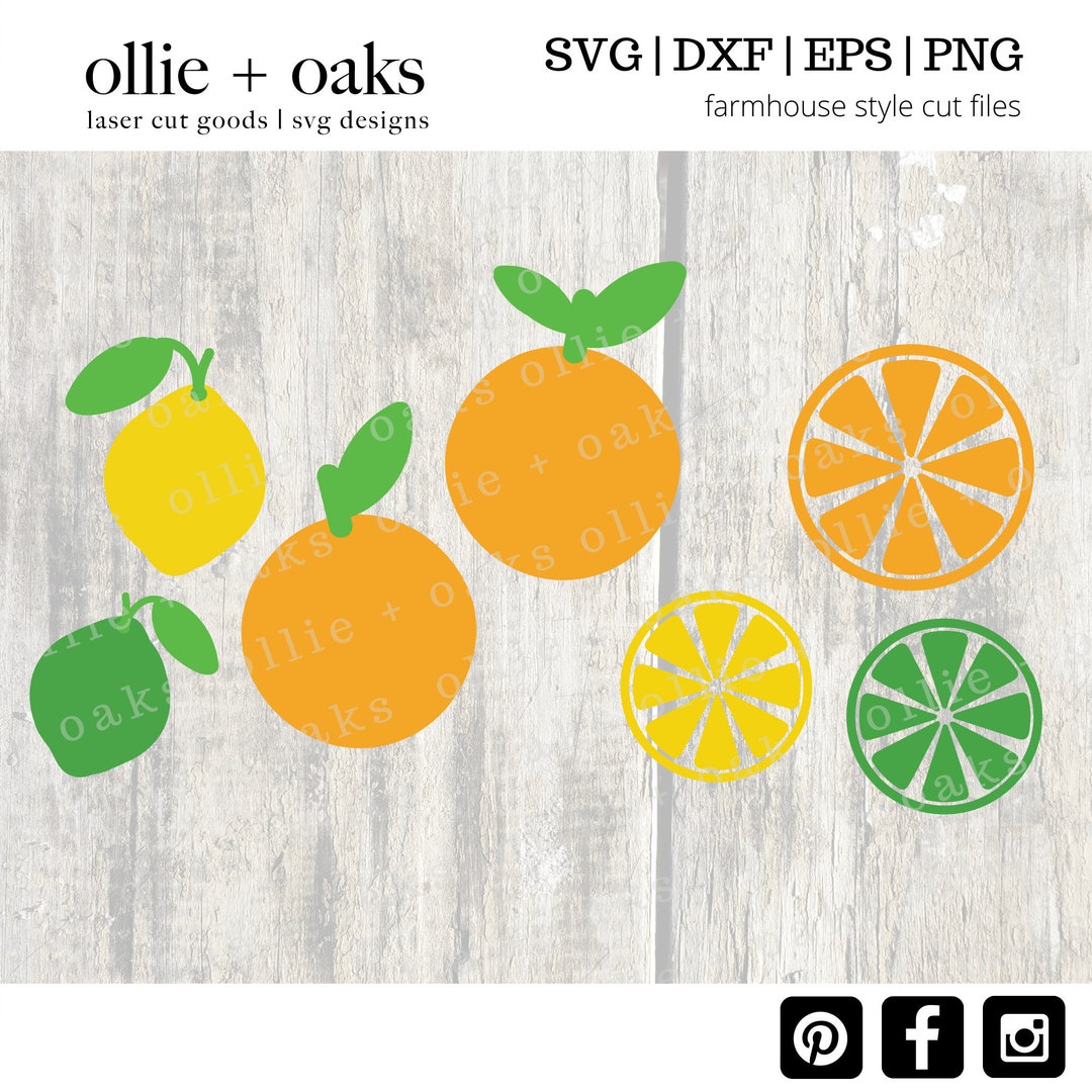 Citrus Fruits SVG Lemon SVG Lime SVG Orange Svg Citrus Fruit Slices Svg ...