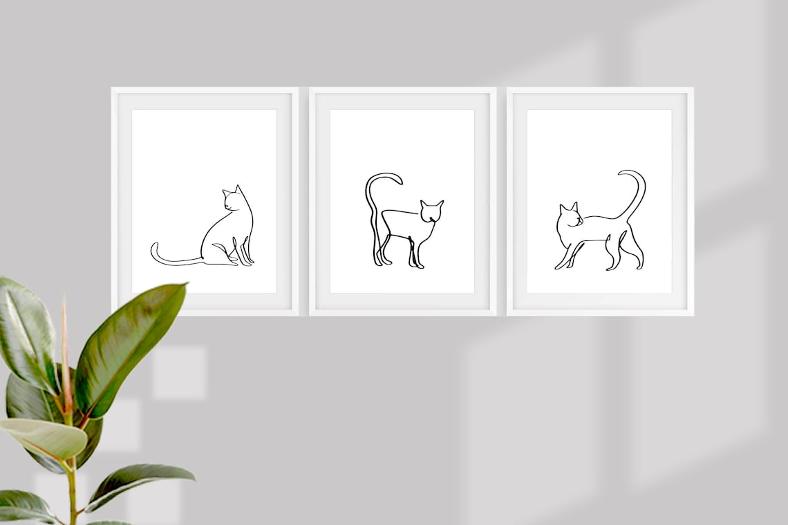 Cat Print Cat Printable Cat Wall Art Cat Poster Cat Art - Etsy