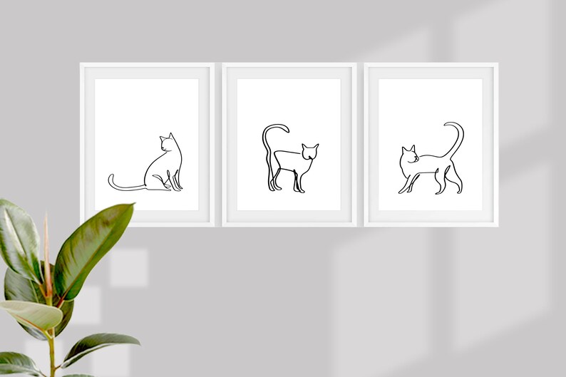 Cat Print Cat Printable Cat Wall Art Cat Poster Cat Art | Etsy