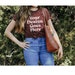 Bella Canvas 3001 Heather Clay Female Model Mockup Photo 2 - Etsy