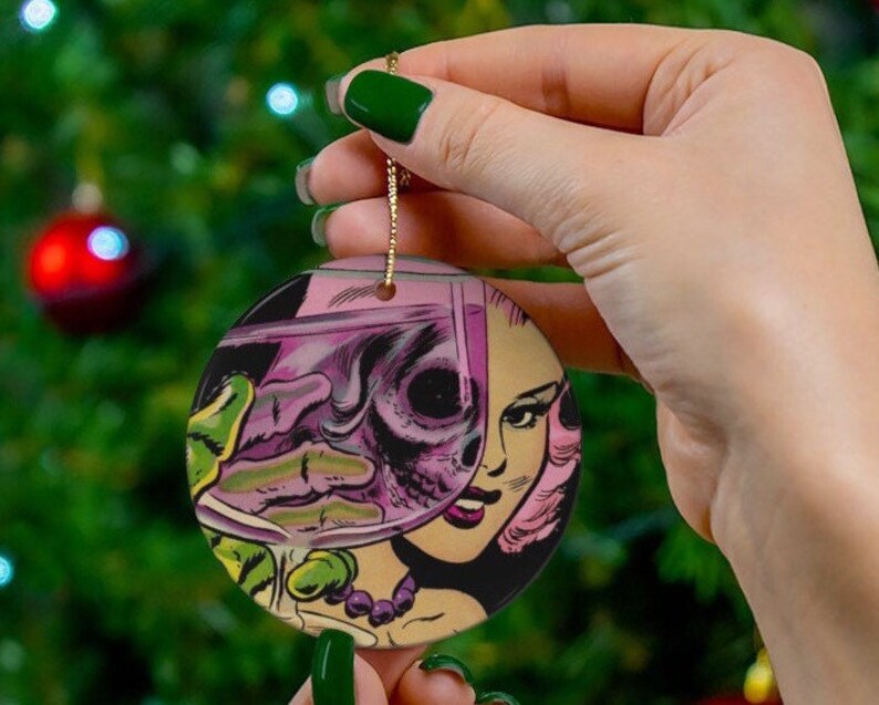 Pinky Horror Round Ceramic Ornaments Halloween Xmas Gift Comic - Etsy