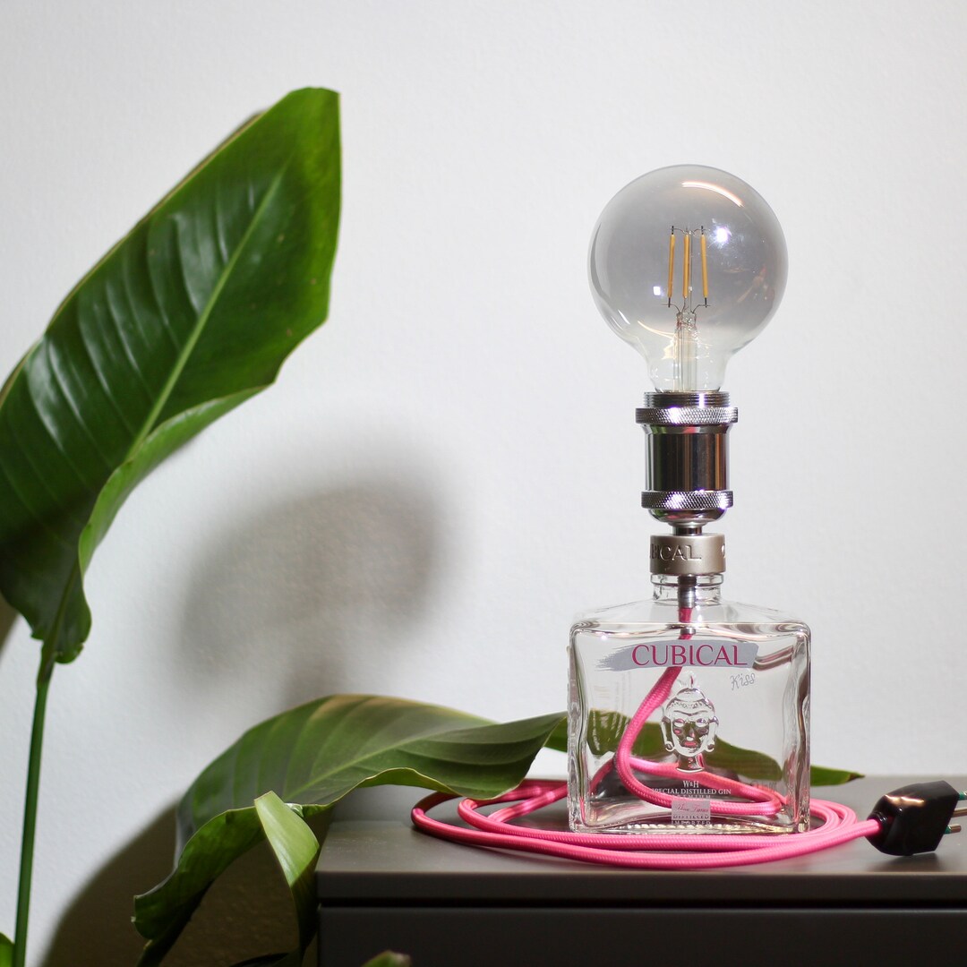 Cubical Kiss 0.7l Table Lamp, Gift, Upcycling, Handmade, Gin, Design ...