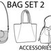 BAG SET 2 - CAD Technical Drawing_adobe Illustrator - Etsy