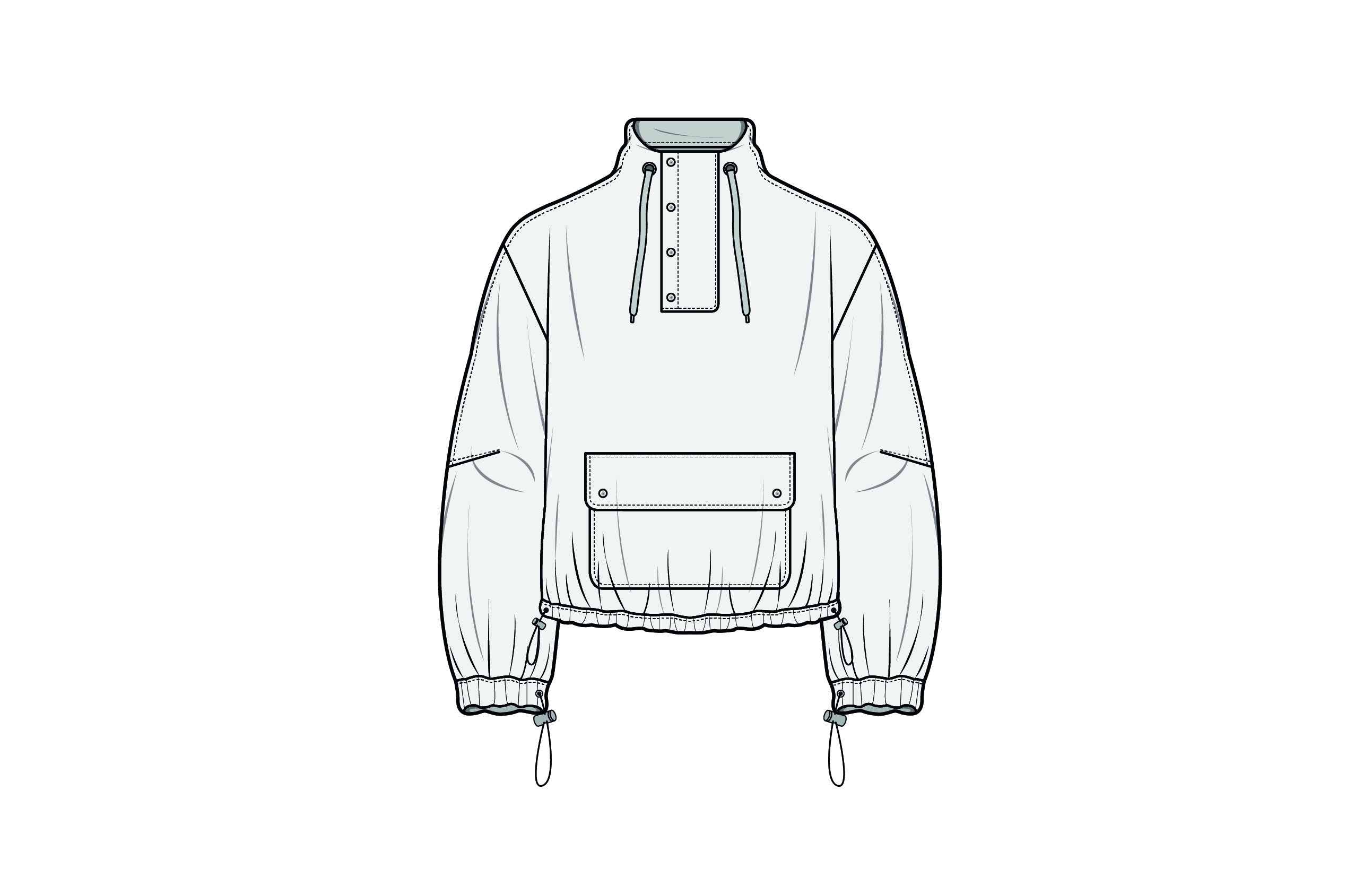 Windbreaker Jacket_cad Technical Drawing Template_adobe Illustrator - Etsy