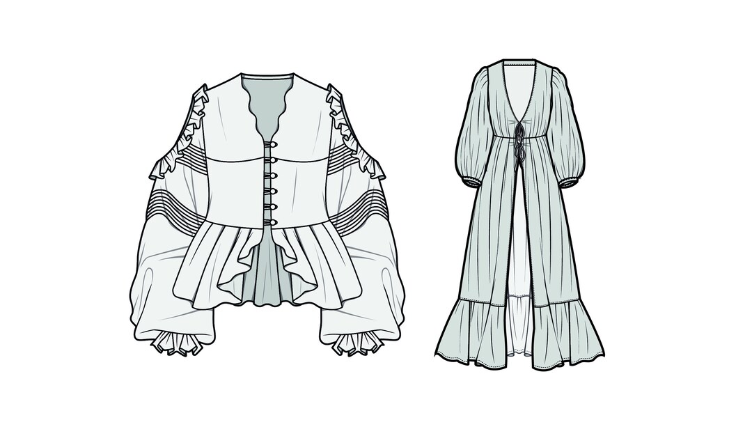 Boho Collection 1 _CAD Technical Drawing Designs_adobe Illustrator - Etsy