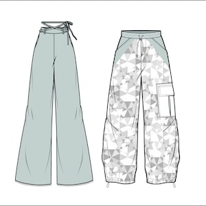 TROUSERS PACK 1 _CAD Technical Drawing Designs_adobe Illustrator - Etsy