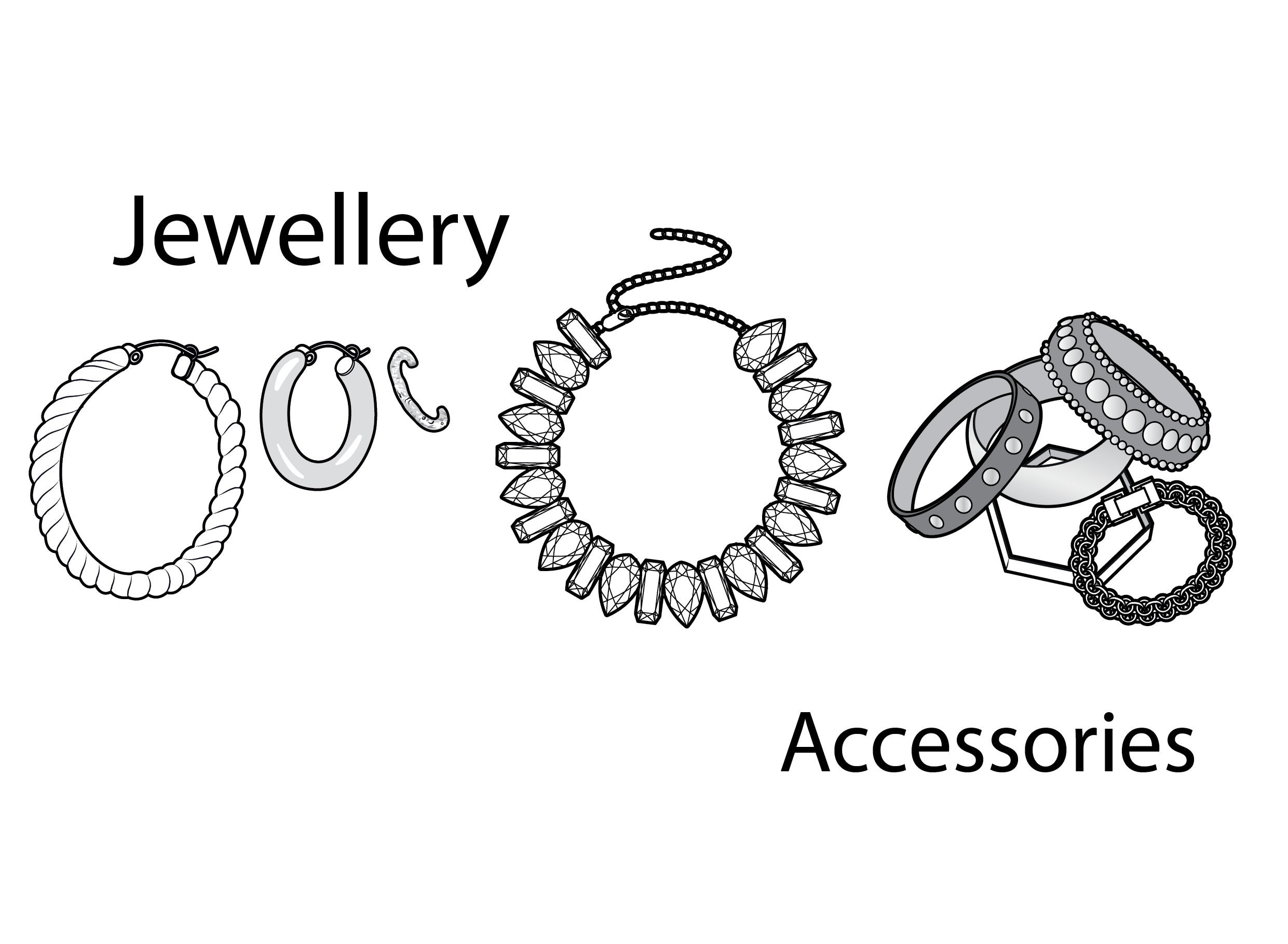 JEWELLERY SET 1_CAD Technical Drawing_adobe Illustrator - Etsy