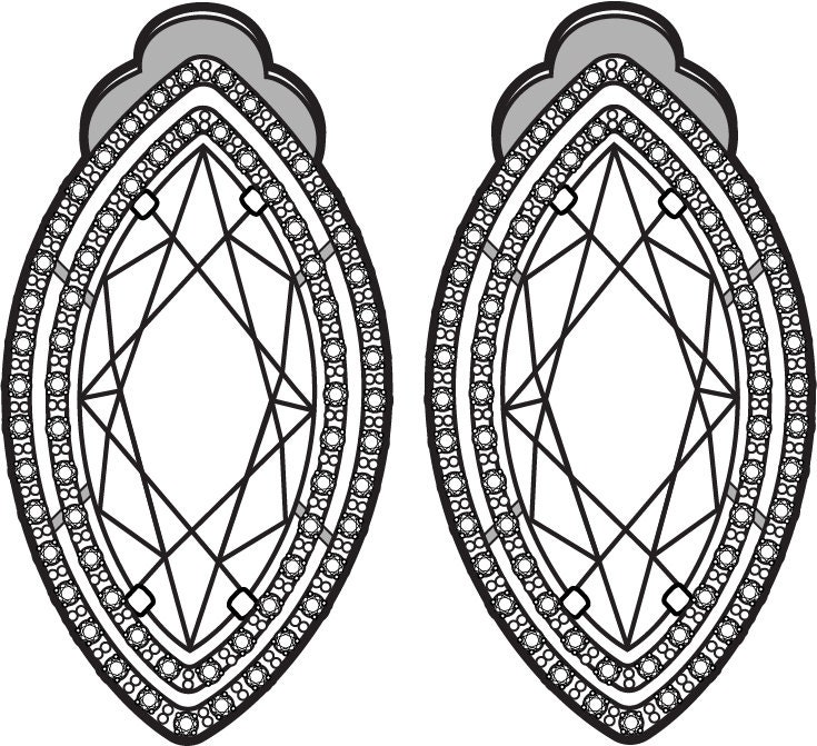 EARRINGS SET 1_CAD Technical Drawing_adobe Illustrator - Etsy