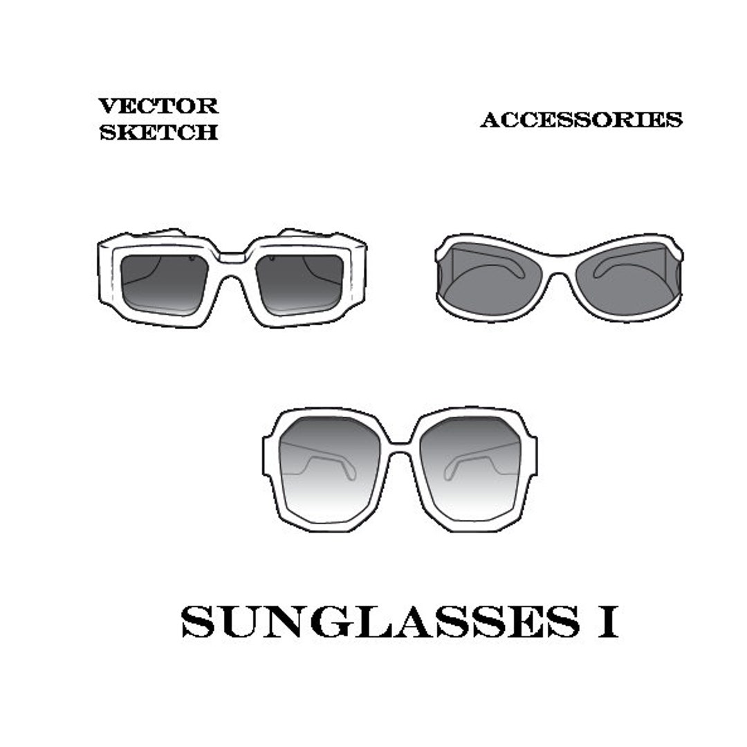 SUNGLASSES_CAD Technical Drawing_adobe Illustrator - Etsy
