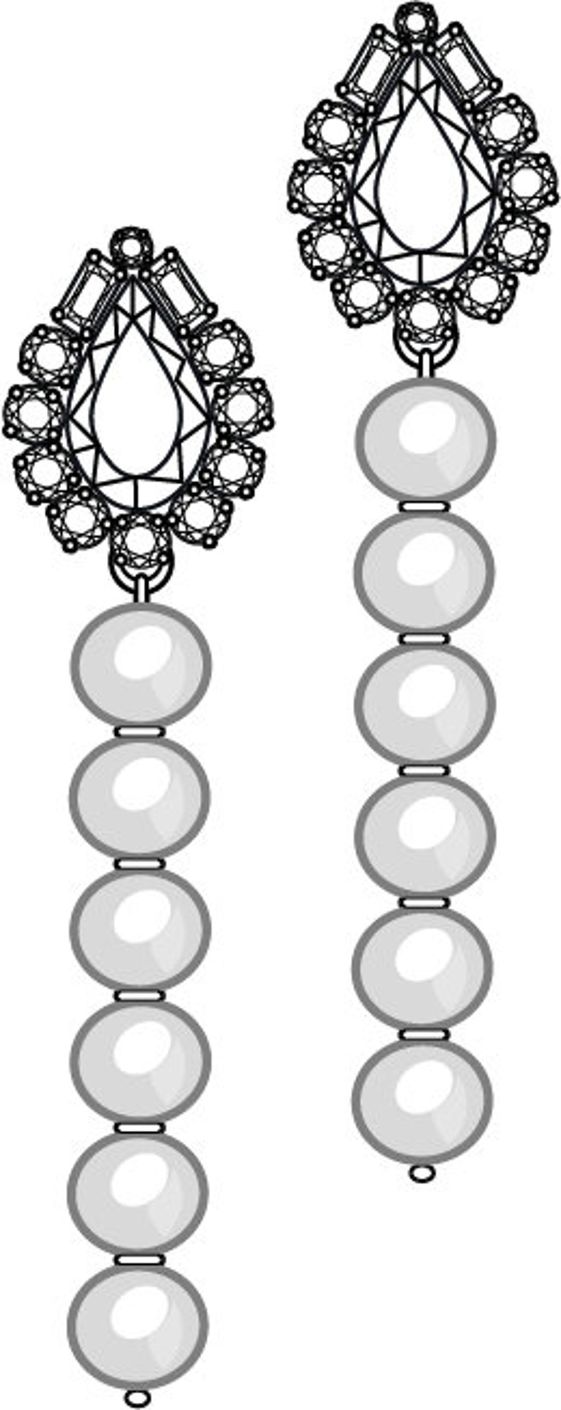 EARRINGS SET 1_CAD Technical Drawing_adobe Illustrator - Etsy