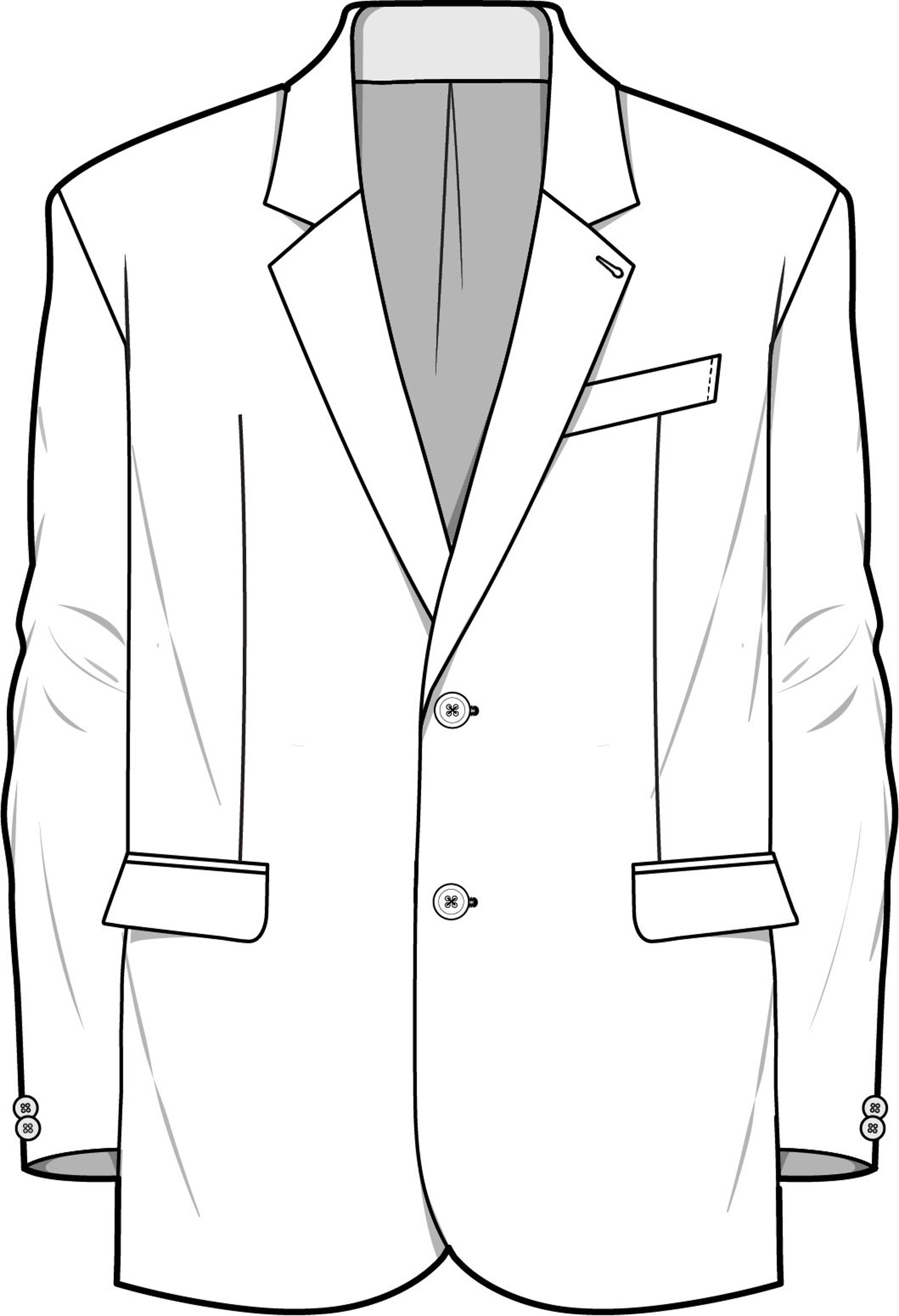Blazer Set 1_CAD Technical Drawing Template_adobe Illustrator - Etsy