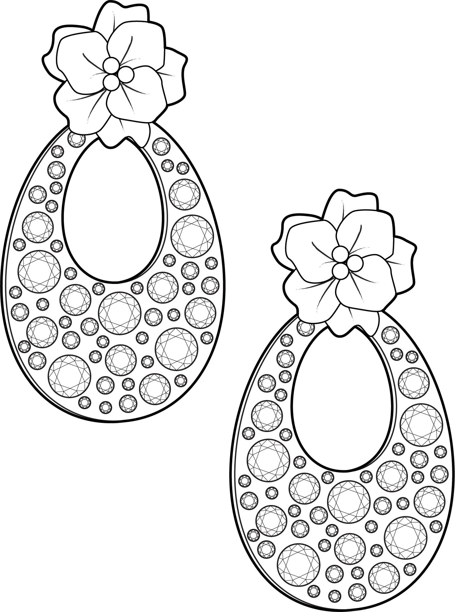 EARRINGS SET 1_CAD Technical Drawing_adobe Illustrator - Etsy