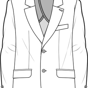 Blazer Set 1_CAD Technical Drawing Template_adobe Illustrator - Etsy