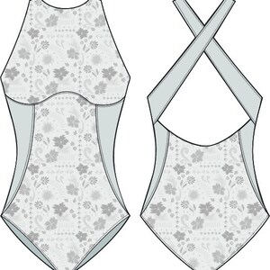WOMENS SWIM SET 1_CAD Technical Drawing_adobe Illustrator - Etsy