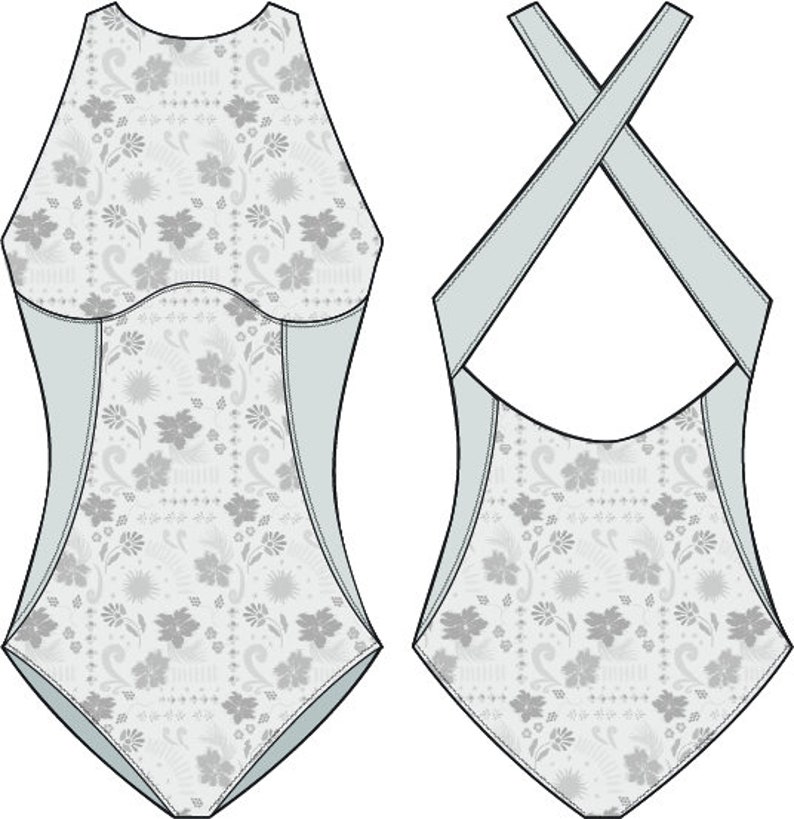 WOMENS SWIM SET 1_CAD Technical Drawing_adobe Illustrator - Etsy
