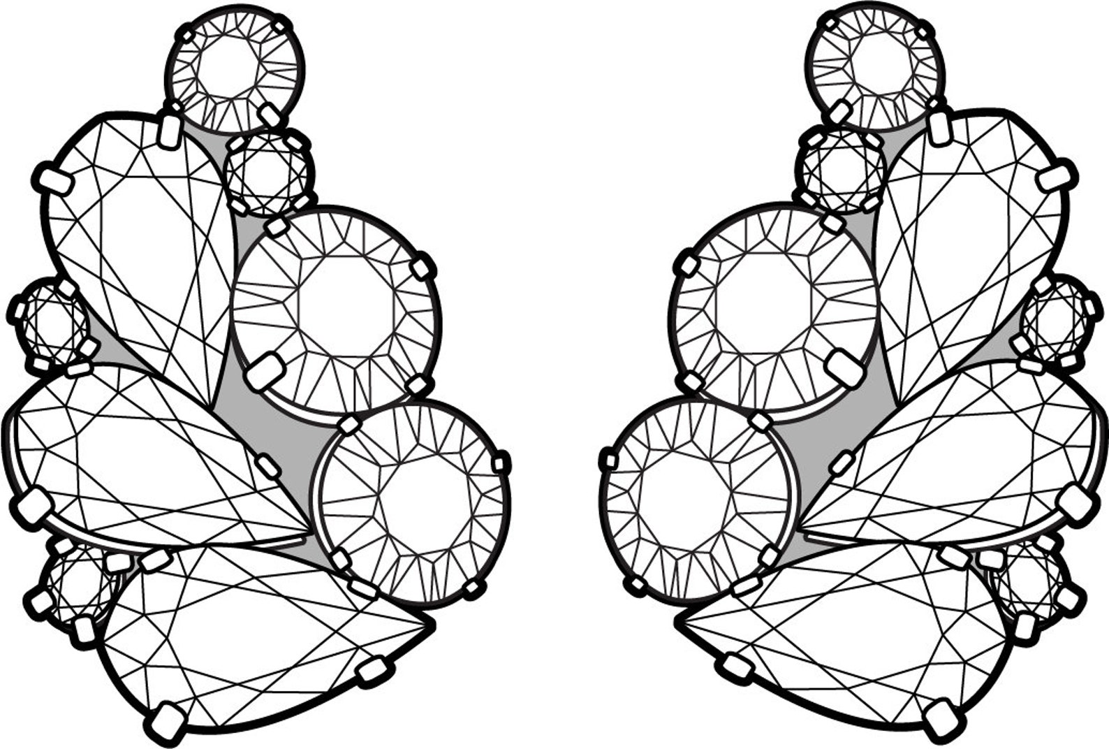 EARRINGS SET 1_CAD Technical Drawing_adobe Illustrator - Etsy