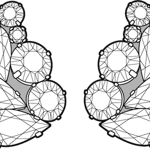 EARRINGS SET 1_CAD Technical Drawing_adobe Illustrator - Etsy