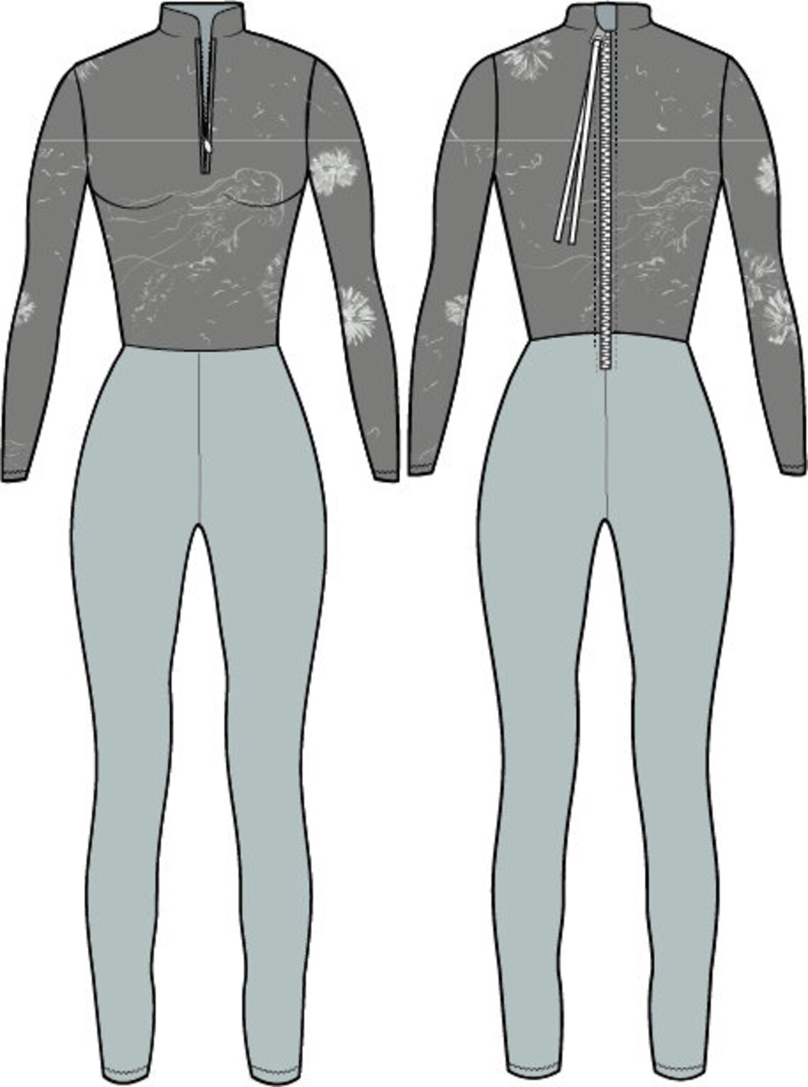WOMENS SWIM SET 1_CAD Technical Drawing_adobe Illustrator - Etsy
