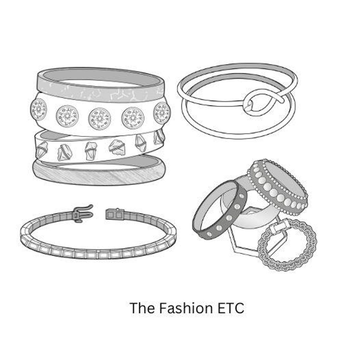 JEWELLERY CUFFS BRACELETS_CAD Technical Drawing_adobe Illustrator - Etsy