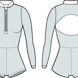 WOMENS SWIM SET 1_CAD Technical Drawing_adobe Illustrator - Etsy
