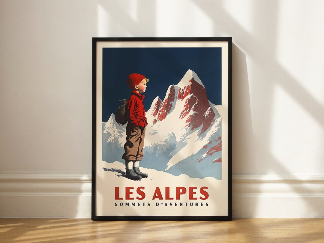 Poster the Alps - Adventure Summits // Neo-vintage Illustration - Wall ...