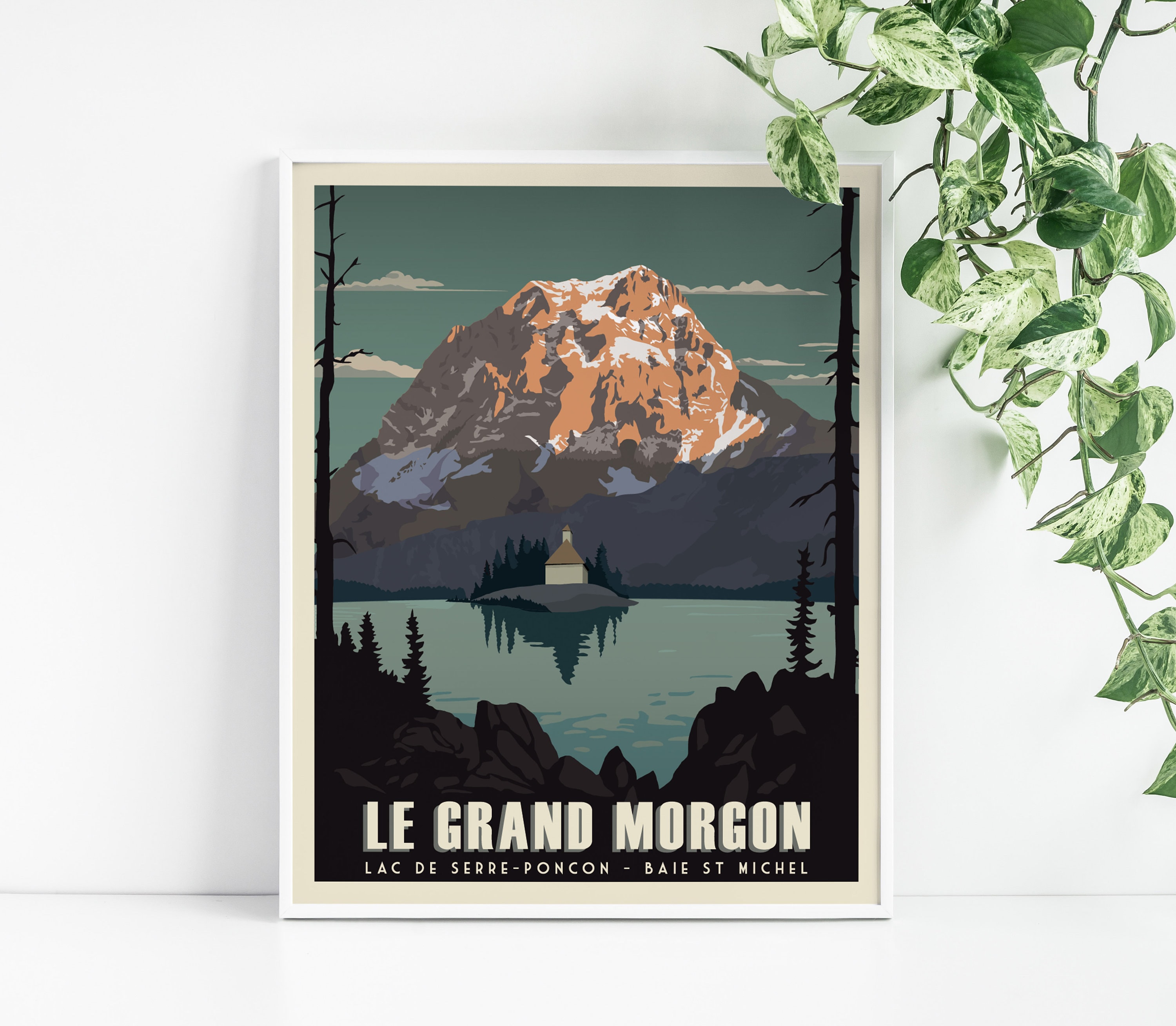 Poster of the Grand Morgon Lac De Serre-ponçon Wall Decoration Board ...