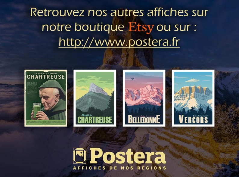 Mont Granier Poster - Chartreuse Poster - Illustration - Wall ...