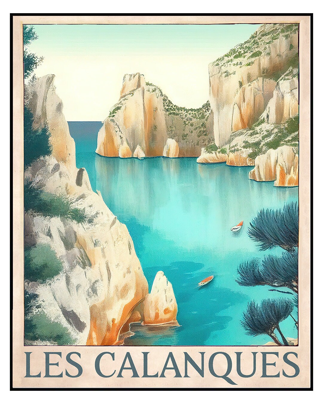 Vintage Des Calanques De Marseille Cassis Poster