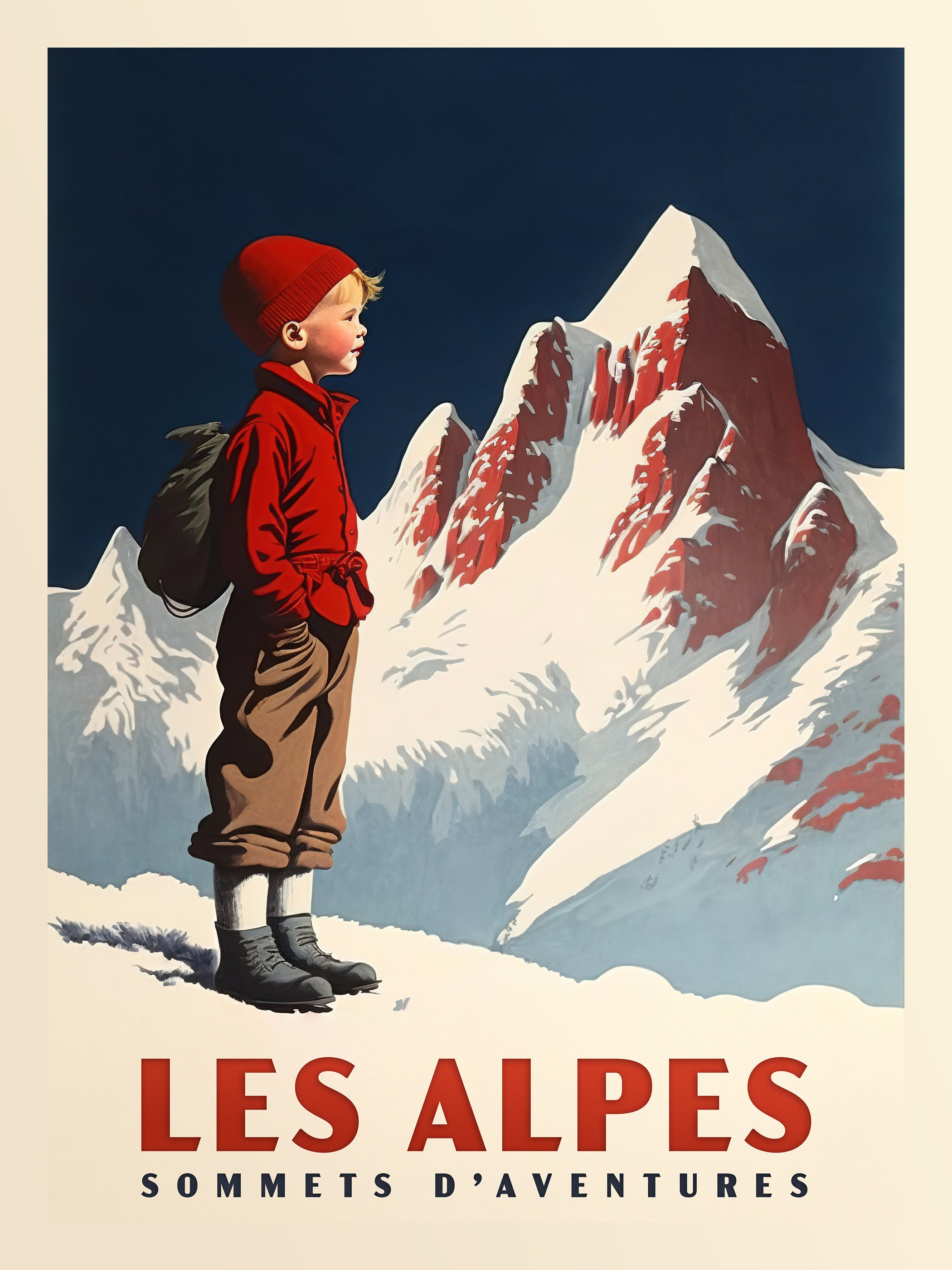 Poster the Alps - Adventure Summits // Neo-vintage Illustration - Wall ...