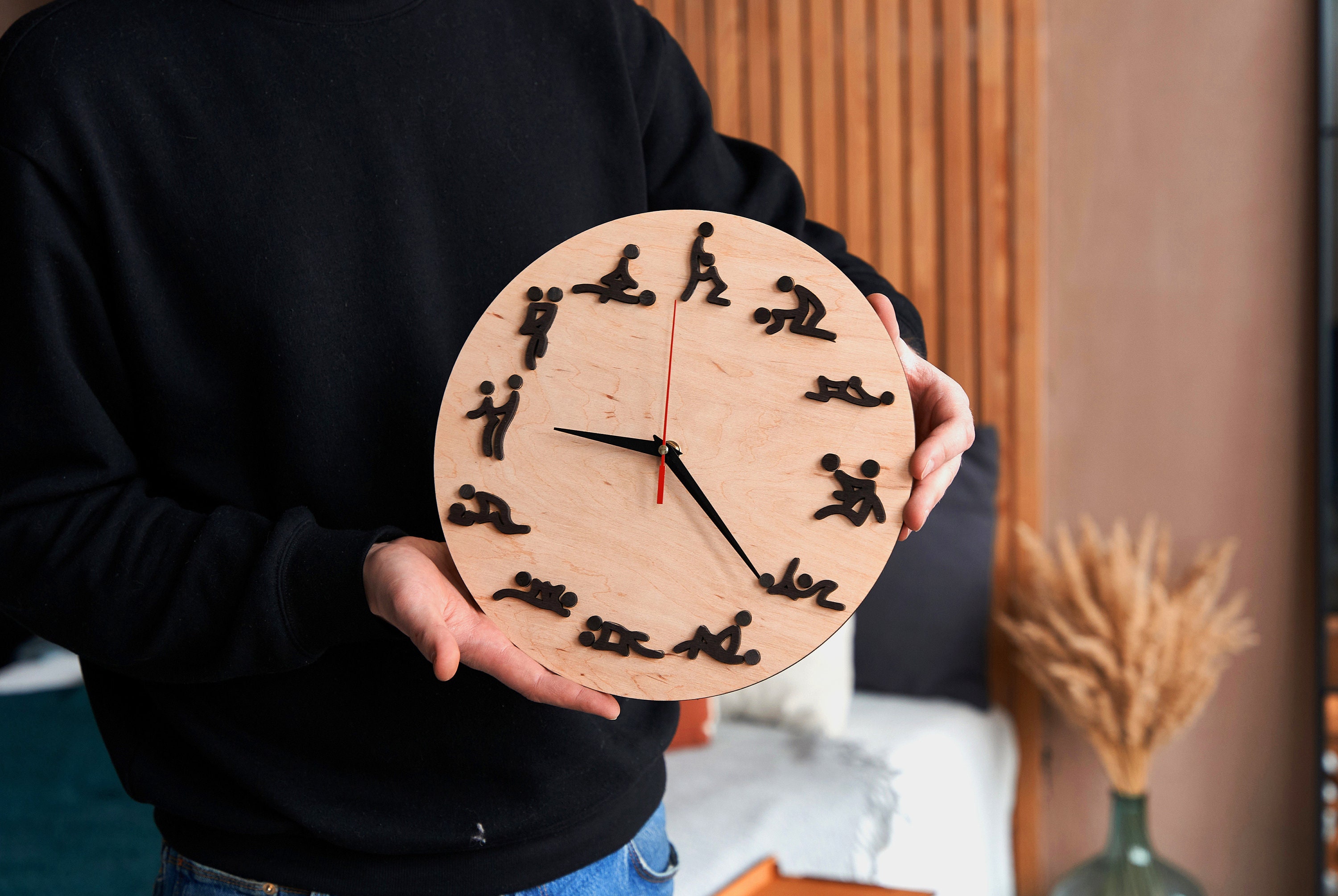 Kamasutra Clock Sex Wall Wood Clock Kama Sutra Time For Sex Bedroom Wall Clock Sex