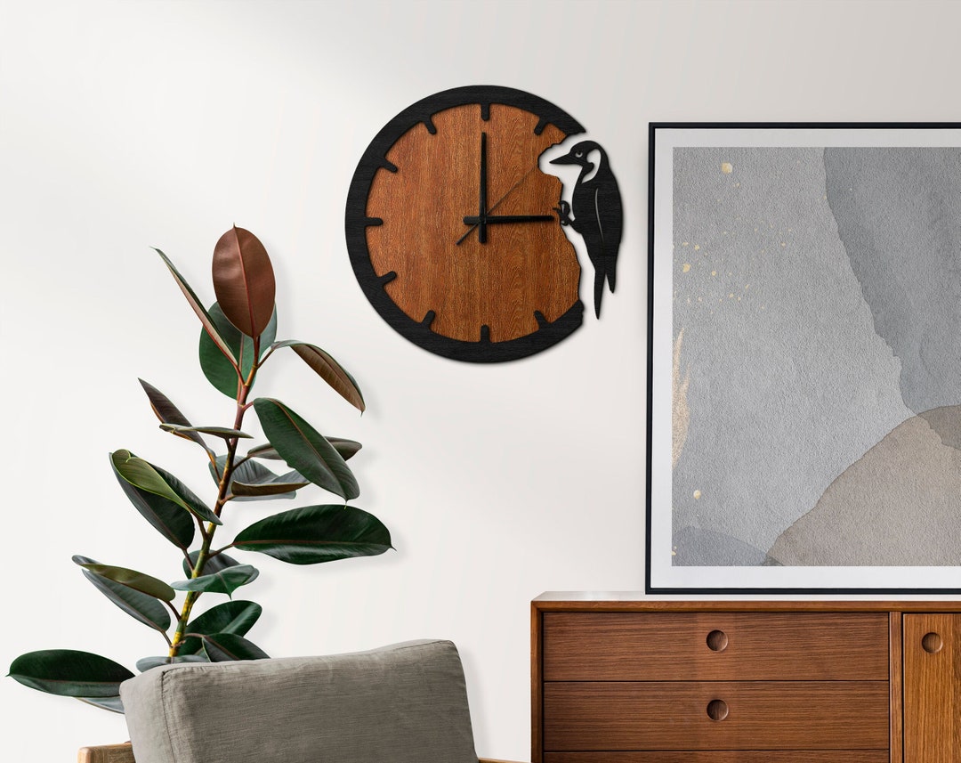 Woodpecker Wall Clock, Bird Clock, Unique Wall Clock, Nature Wall Clock ...
