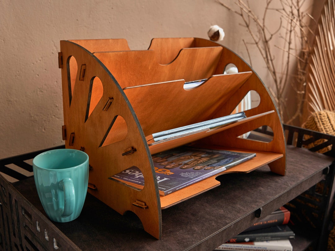 Document Holder, Desk Paper Organizer, Wooden A4 Paper Stand, Desktop ...