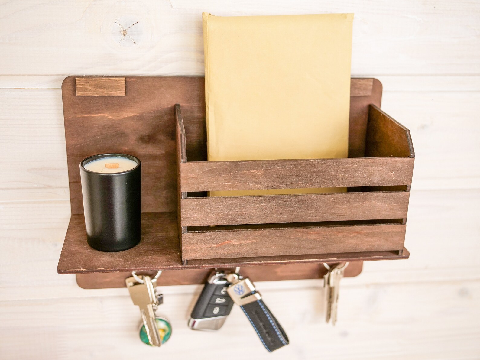 Entryway Organizer, Mail Holder, Key Holder for Wall, Wooden Key Hanger ...