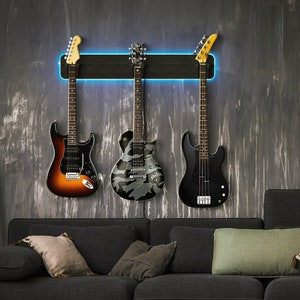 Wooden Guitar Wall Hangers, Led Guitars Hanger, Handmade Guitar Holder ...