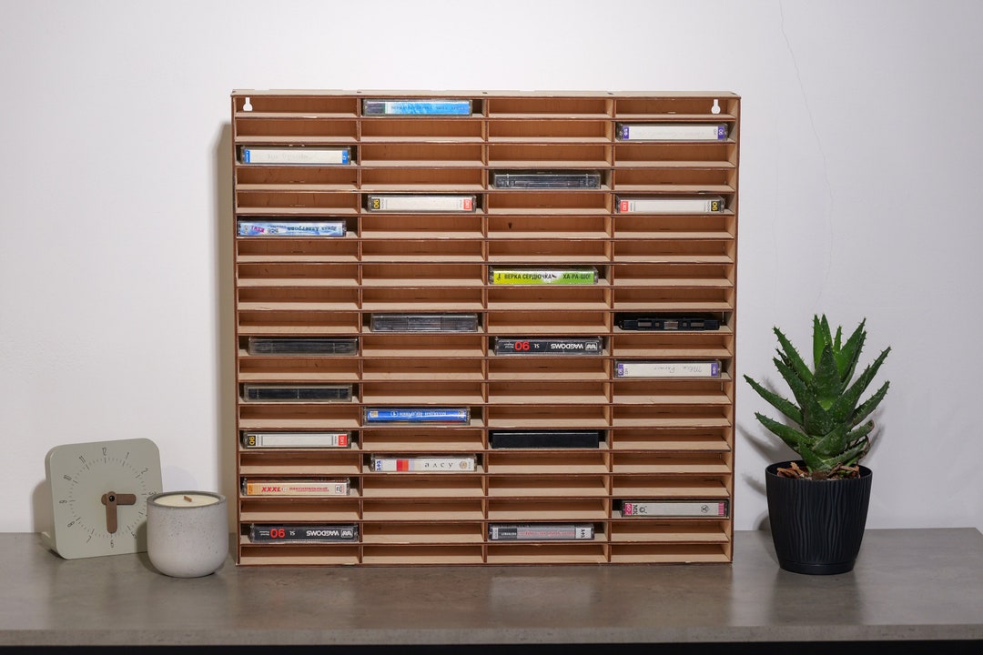 Retro Cassette Display, Handmade Cassette Tape Organizer, 90s Party ...