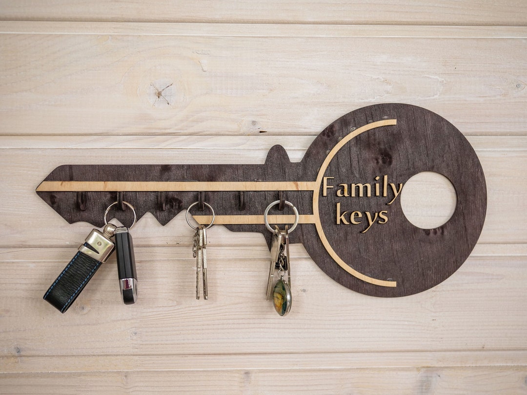 Key Holder for Wall, Wooden Key Hanger, Key Rack, Wood Wall Shelf ...