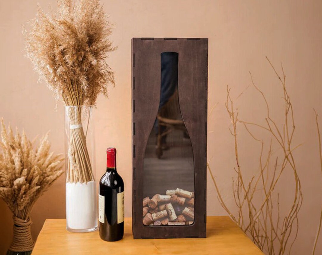 Wood Wine Cork Holder, Rustic Wine Cork Shadow Box, Wine Cork Display ...