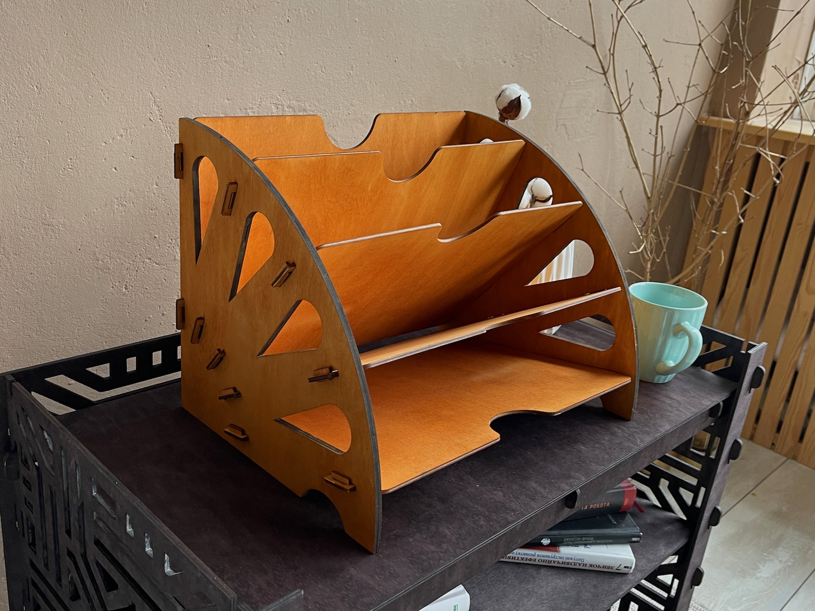 Document Holder, Desk Paper Organizer, Wooden A4 Paper Stand, Desktop ...
