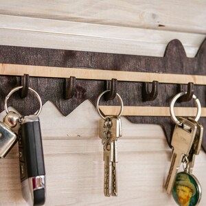 Key Holder for Wall, Wooden Key Hanger, Key Rack, Wood Wall Shelf ...