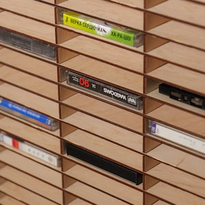 Retro Cassette Display, Handmade Cassette Tape Organizer, 90s Party ...