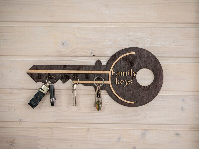 Key Holder for Wall, Wooden Key Hanger, Key Rack, Wood Wall Shelf ...