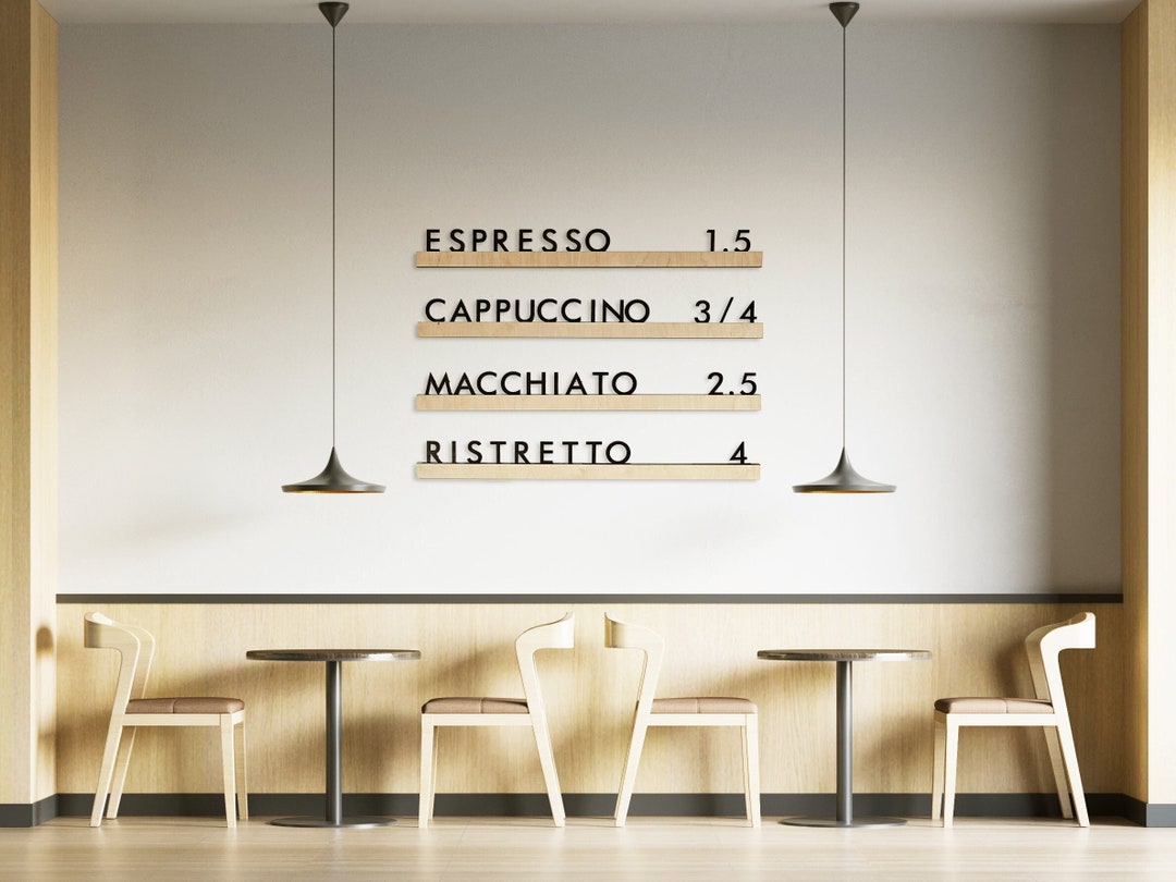 Menu Board for Wall, Wood Wall Menu, Letter Board Wall Menu, Cafe Menu ...