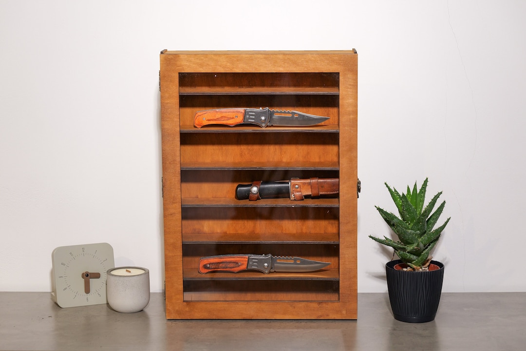 Wooden Knifes Display, Led Knife Stand Case, Wood Knife Display Shelves ...