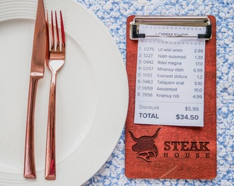 Wooden Check Presenter Custom Check Presenter Restaurant Bill Holder ...