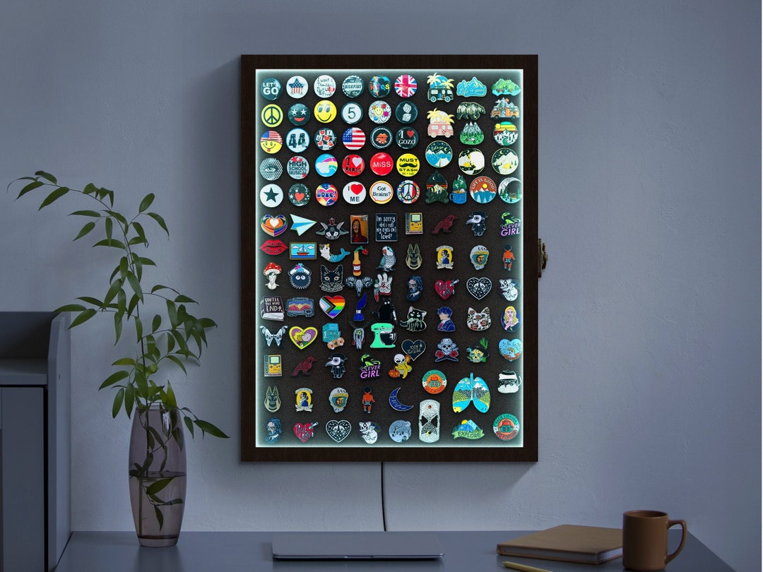 Display Board for Collectibles Pin, Pin Display Case, Dustproof Badge ...