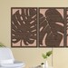 Modern Monstera Wood Wall Art, Large Leaves 3 Panels Decor, Geometric ...