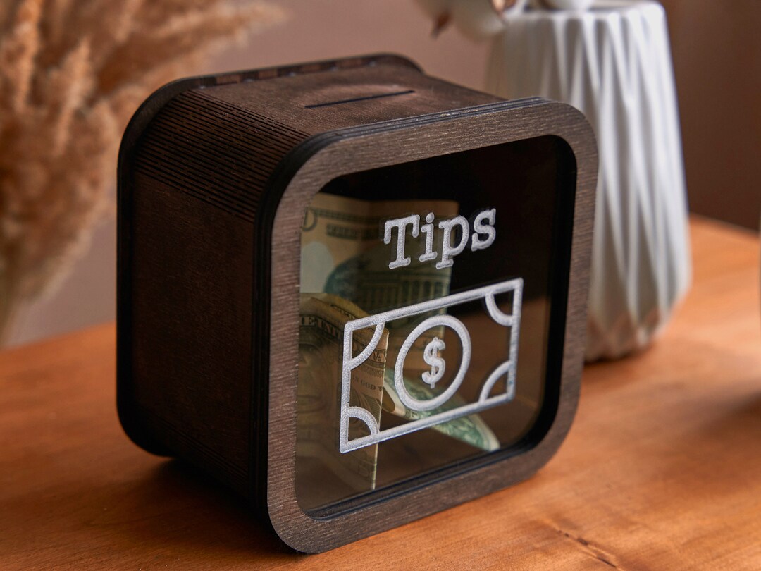 Tip Box, Personalized Money Bank, Money Box, Wood Coin Bank, Piggy Bank ...