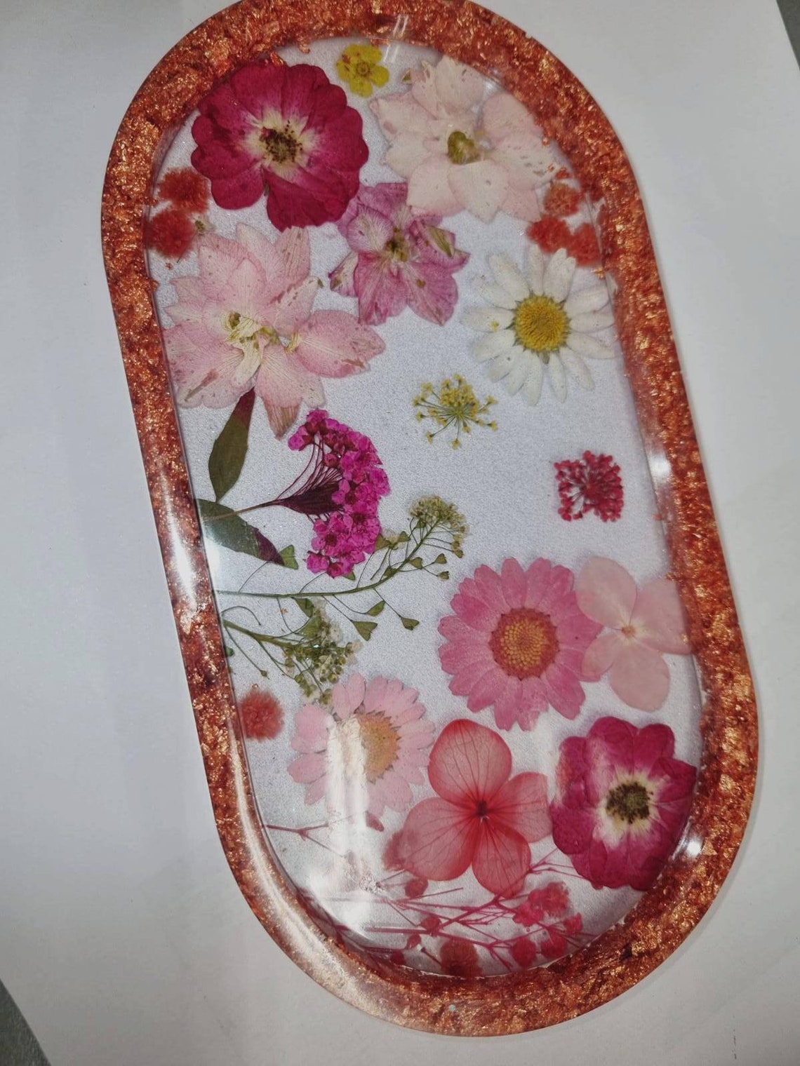 Floral Tray Handmade Real Flowers Handmade Resin and Gold Leaf - Etsy