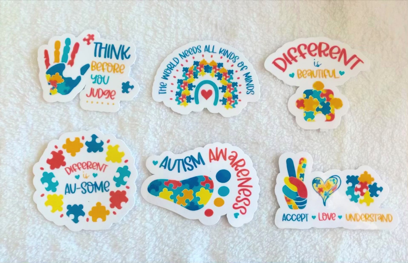 Autism Awareness Stickers: Waterproof Puzzle Piece Decals - Etsy
